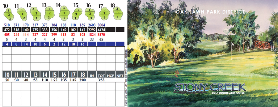 Scorecard - Stony Creek Golf Course